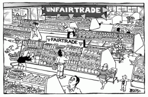 6 cartoons on Fairtrade by Brick - DevelopmentEducation.ie