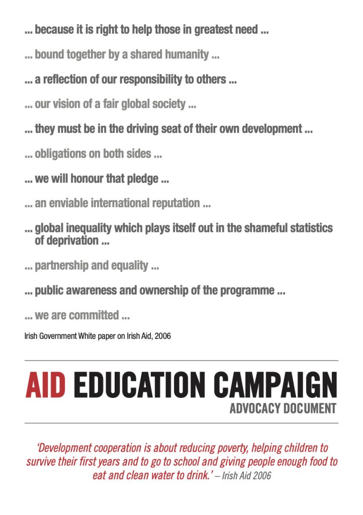 Aid Education Campaign Advocacy Document - DevelopmentEducation.ie